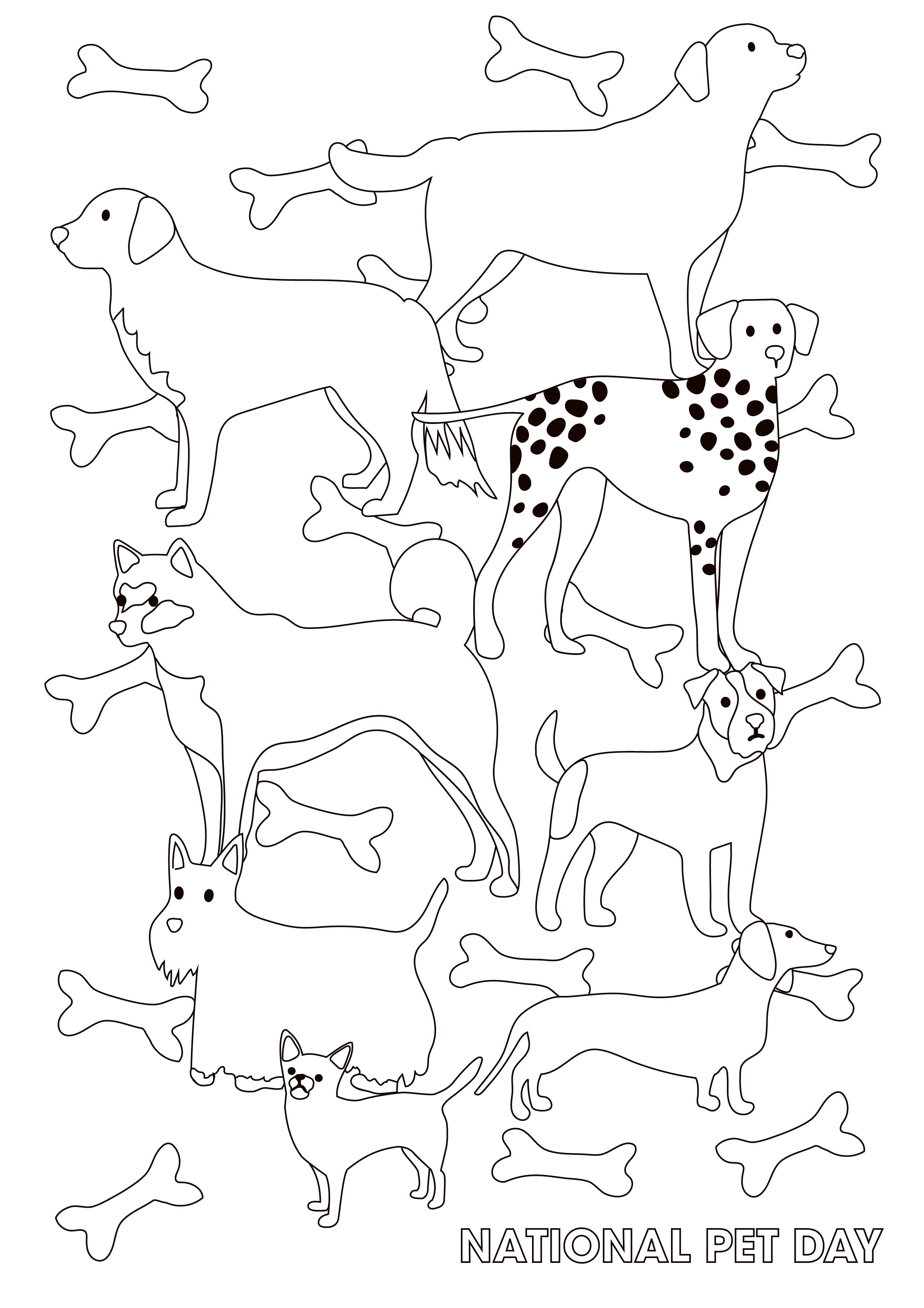 Free Downloadable Colouring Sheet - National Pet Day