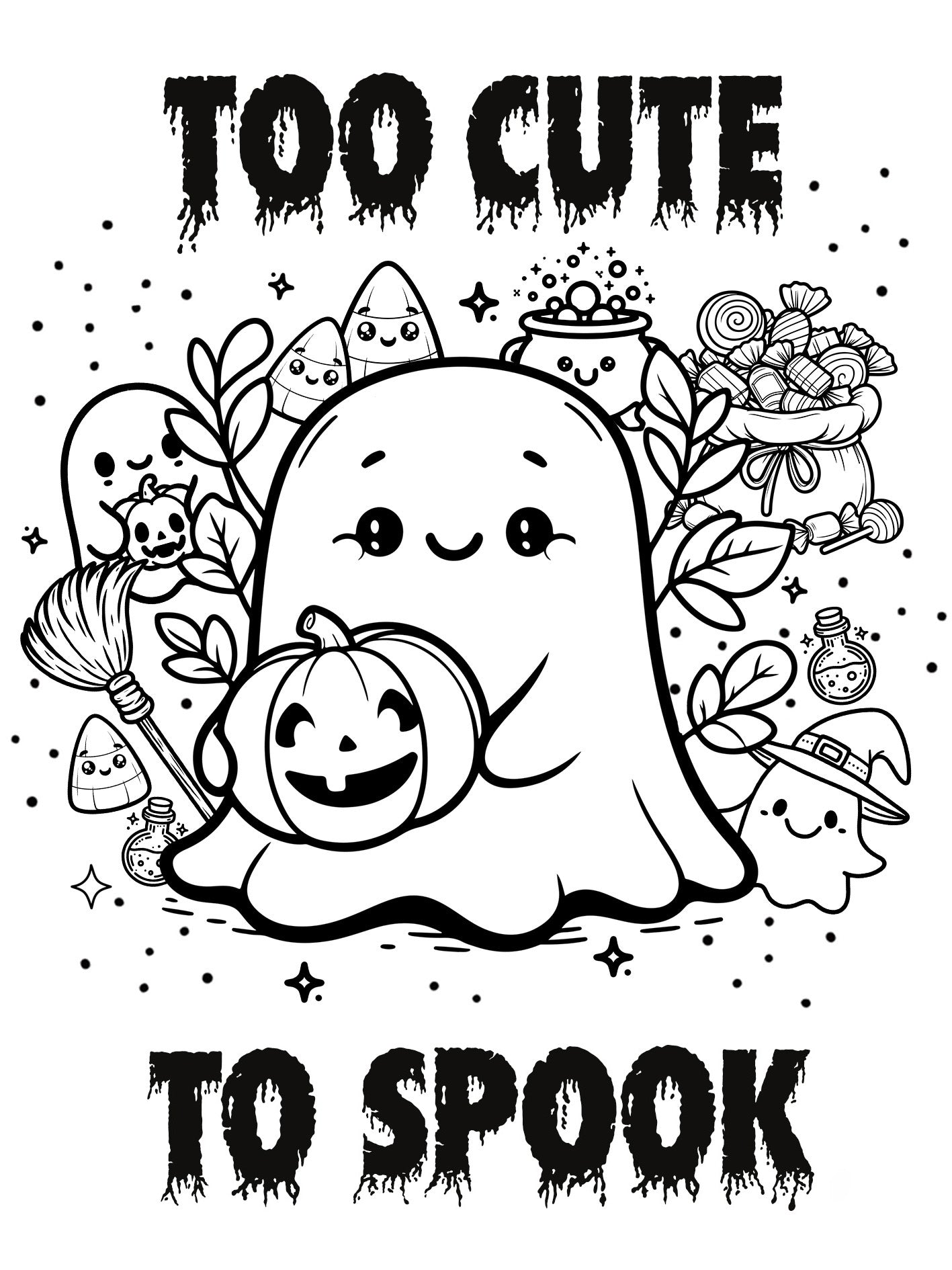 Free Downloadable Colouring Sheet - Too Cute to Spook