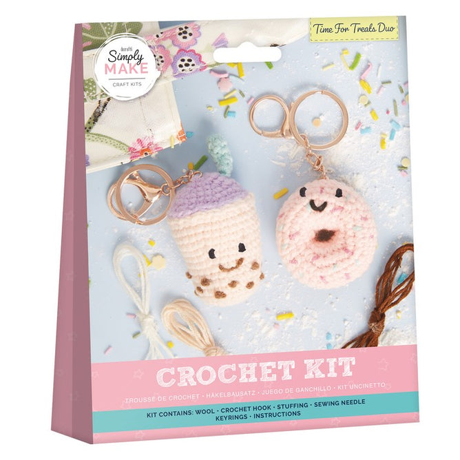 Simply Make Crochet Key Ring Craft Kit, Time For Treats, Key Ring Duo,