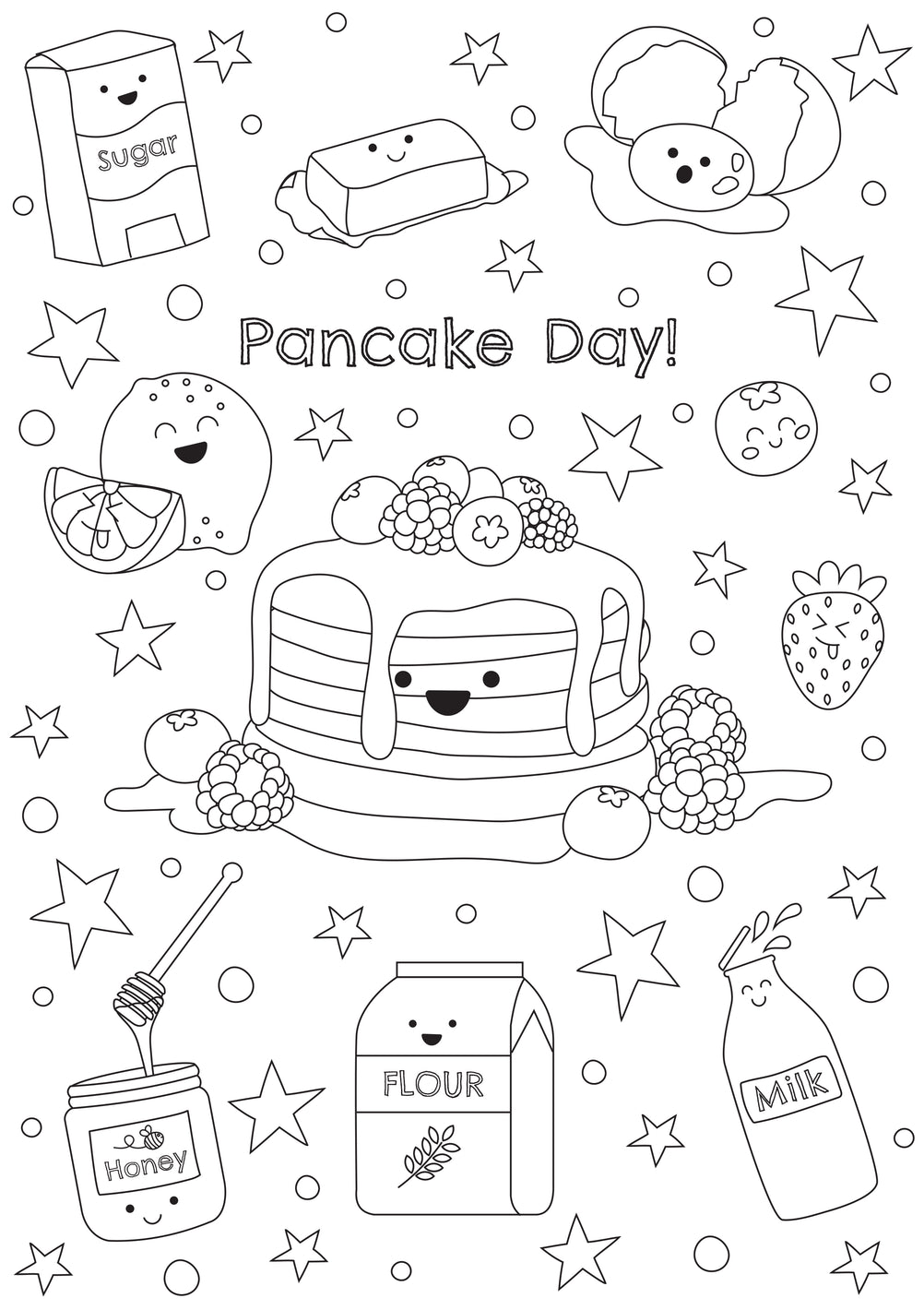 Free Downloadable Colouring Sheet - Pancake Day