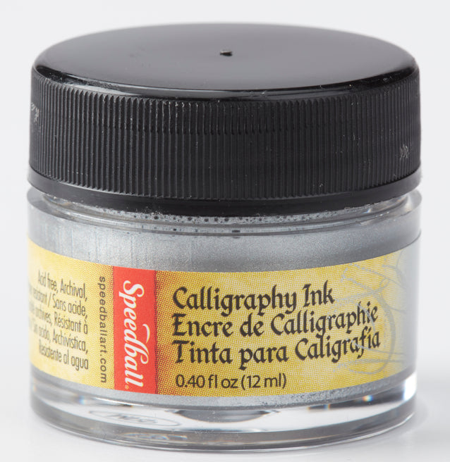 Speedball 12 ml (0.5oz) Pigmented Acrylic Ink Silver, For Calligraphy,