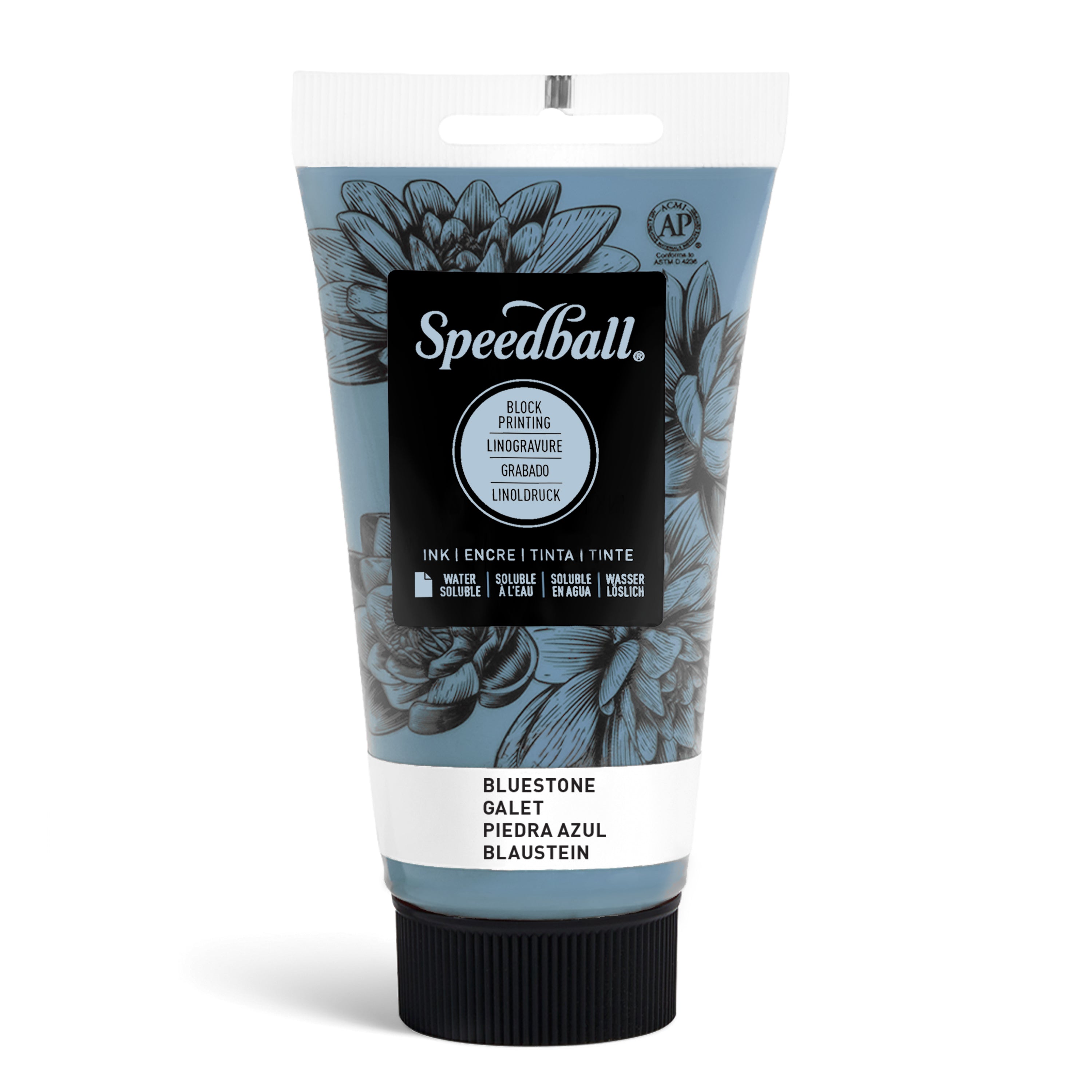Speedball 2.5 oz Water-Soluble Block Ink Bluestone, Block Printing, Li