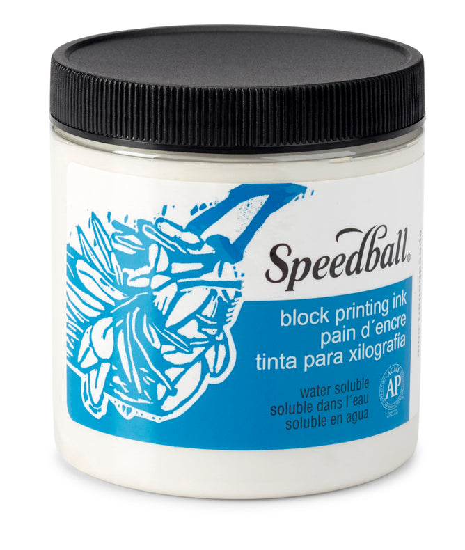 Speedball Water-Soluble Block Ink, Platinum White, 8oz