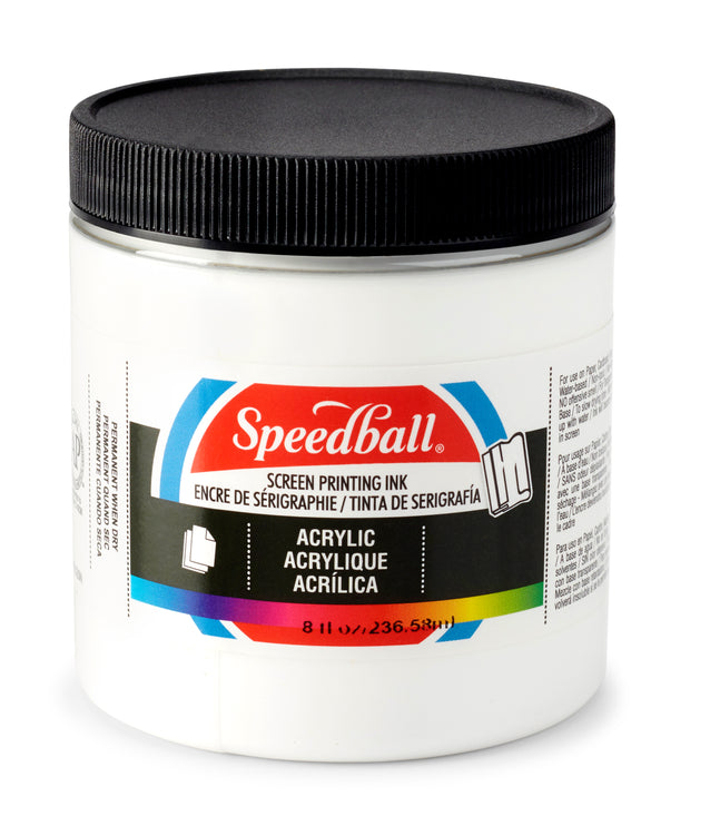 Speedball Acrylic Screen Printing Ink, White, 8oz