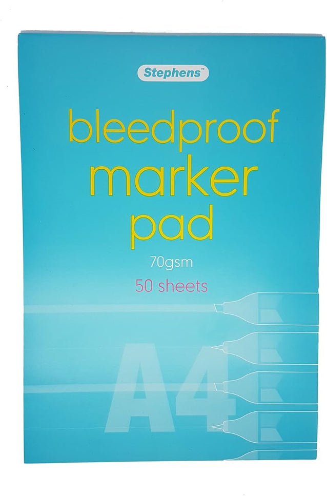 Stephens Bleedproof Marker Pad A4 70gsm 50 Sheets, Ideal For Sketching