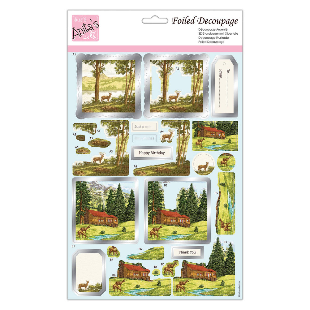 Anita's A4 Deer Valley Decoupage Sheet, Accessories Supplies For Craft