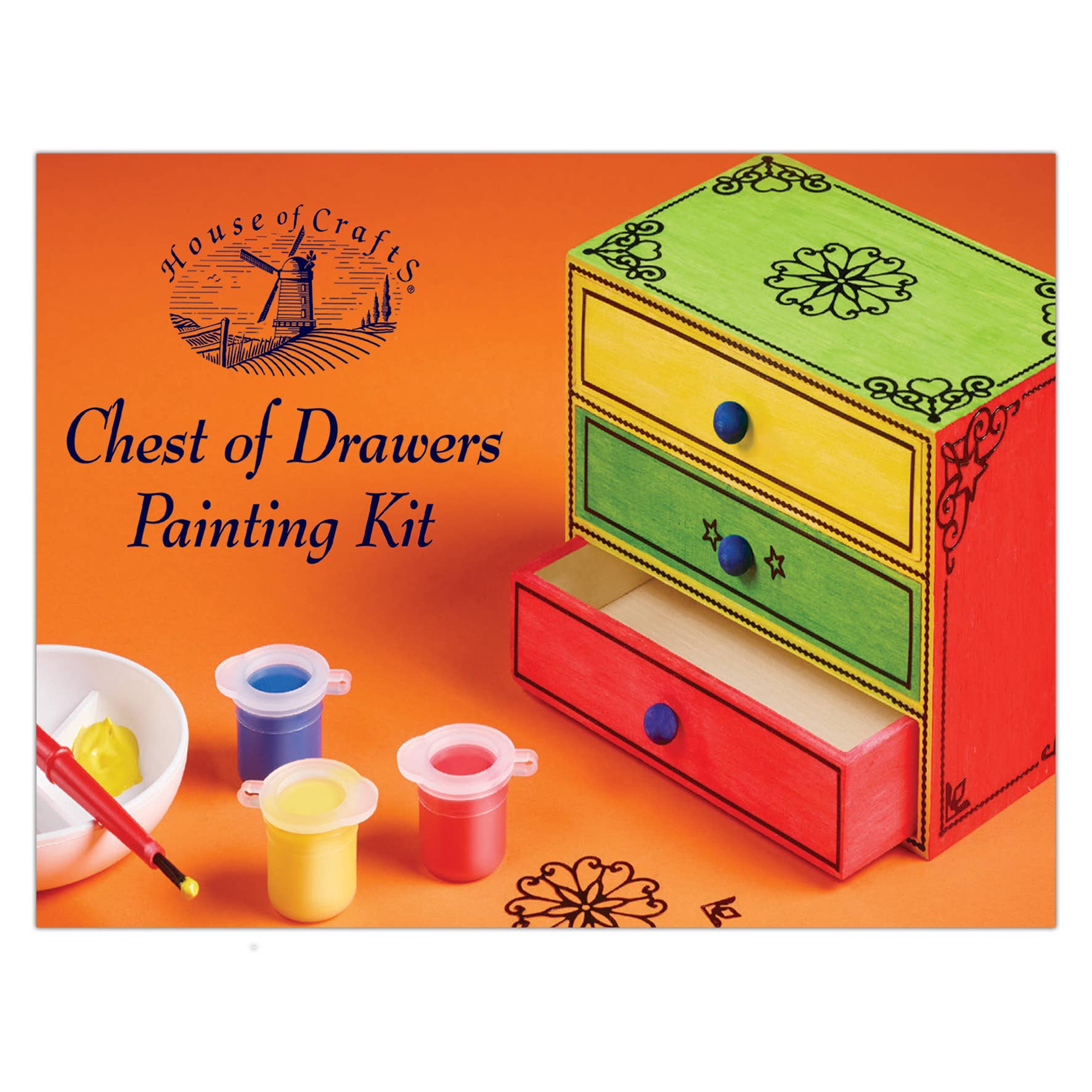 House Of Crafts Chest of Drawers Acrylic Painting Hobby Craft Kit, Pai